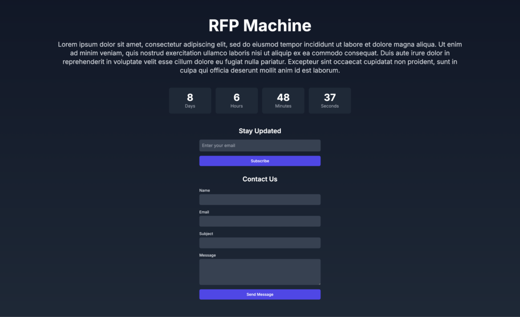 Cloud-Native Landing Page Application - RFP Machine